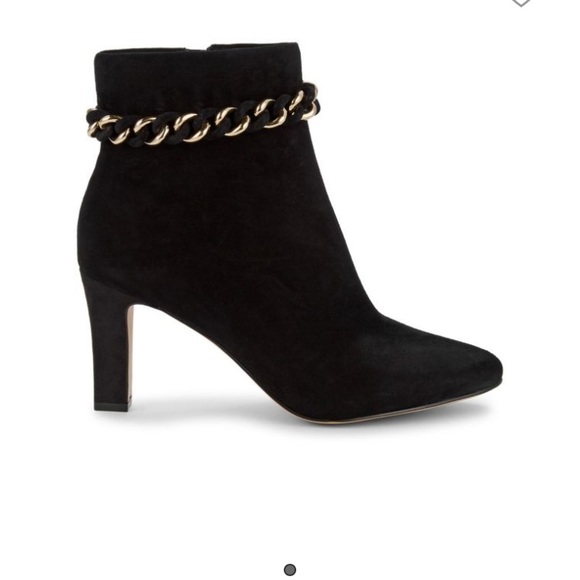 Karl Lagerfeld | Shoes | Karl Lagerfeld Maggie Suede Booties With Gold ...